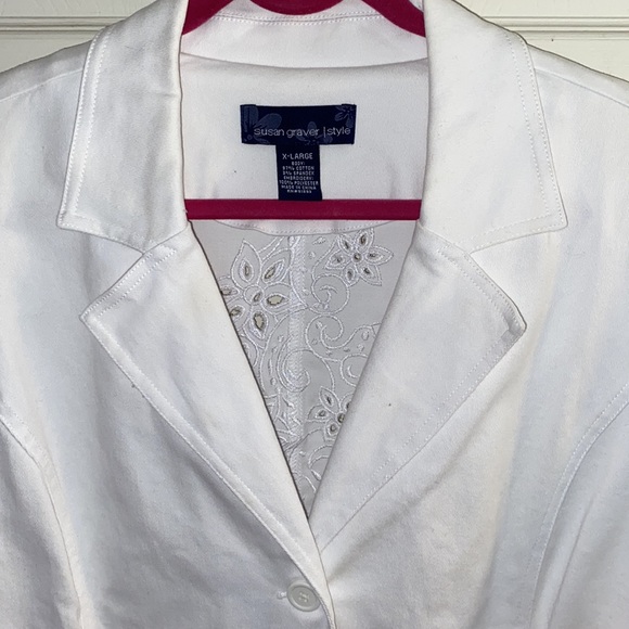 Susan Graver | Jackets & Coats | Susan Graver Jacket Sz Xl White With ...